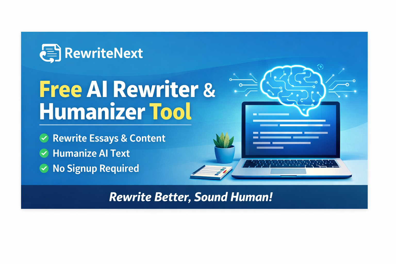 Free AI Text Humanizer & Rewriting Tool | RewriteNext